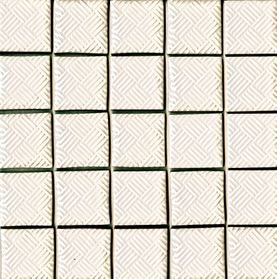 Weave pattern glazed relief tile | Zen+Clay